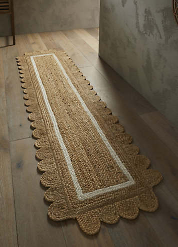 The Homemaker Rugs Collection Pure Jute Scalloped Rug | Freemans