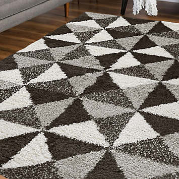 The Homemaker Rugs Collection Snug Shaggy Triangles Rug | Freemans