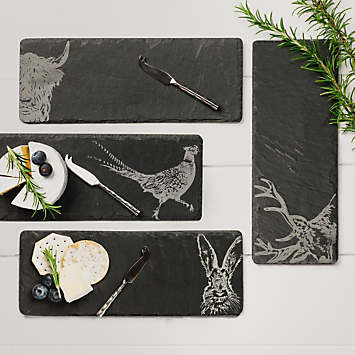 The Just Slate Company Set of 4 Mini Slate Cheese Boards & Mini ...