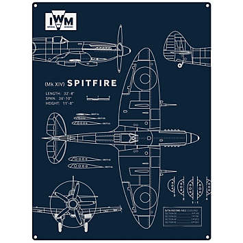 The Original Metal Sign Company Spitfire Technical Image Drawing ...