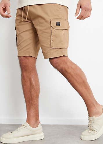 Threadbare Cotton Jogger Style Cargo Shorts With Stretch | Freemans