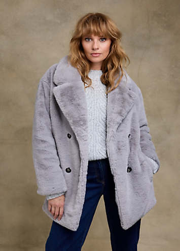 Together Silver Faux Fur Coat | Freemans