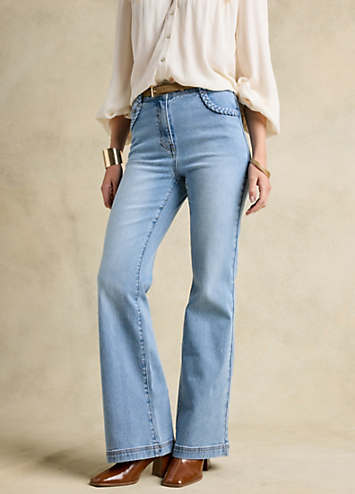 Together Stonewash Braid Trim Bootcut Jeans | Freemans