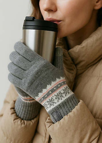 Totes Ladies Stretch Fair Isle Knitted SmarTouch™ Gloves | Freemans