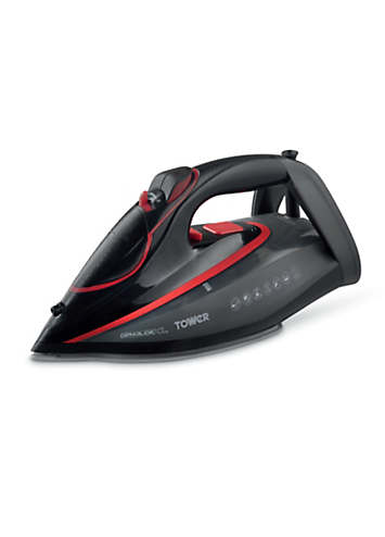 Tower T22034RED Steam Iron with Ceraglide XL Ceramic Soleplate, 350ml Water Tank, 3100W - Red ...