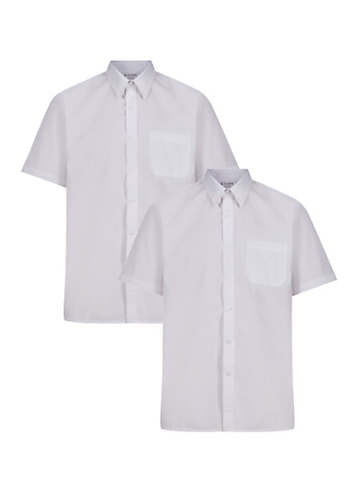 Trutex White Non Iron Short Sleeve Shirt - Twin pack | Freemans