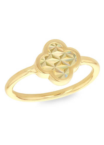 Tuscany Gold 9ct Yellow Gold Shimmer Petal Ring | Freemans