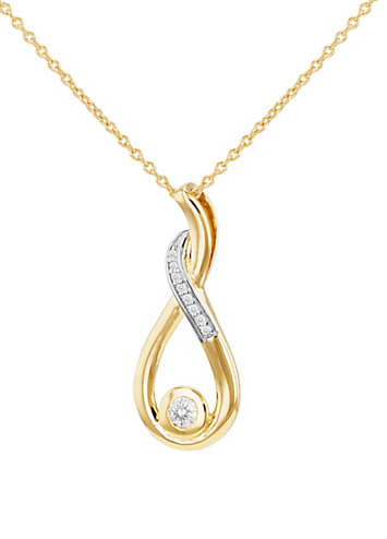 Tuscany Silver Sterling Silver Gold Plated 0.25ct Lab Created Diamond ...