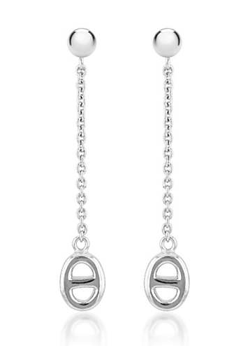Tuscany Silver Sterling Silver Rambo Long Drop Stud Earrings | Freemans