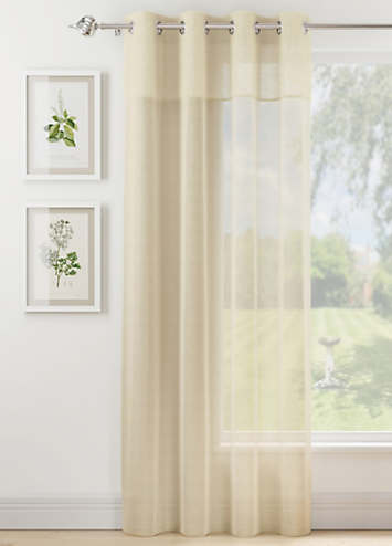 Tyrone Andorra Textured Eyelet Header Pair of Voile Panels | Freemans