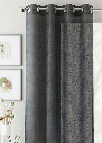 Tyrone Crete Eyelet Textured Voile Panel | Freemans