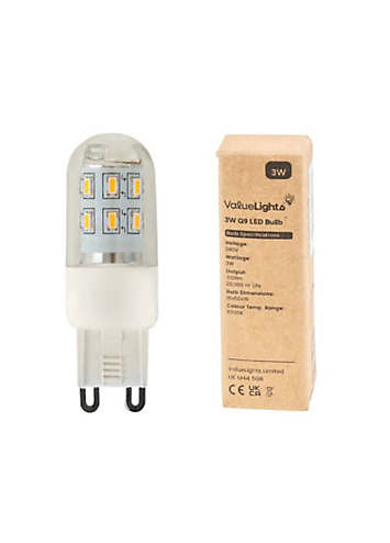 ValueLights Pack of 3 3W G9 LED Light Bulbs 3000K Warm White | Freemans