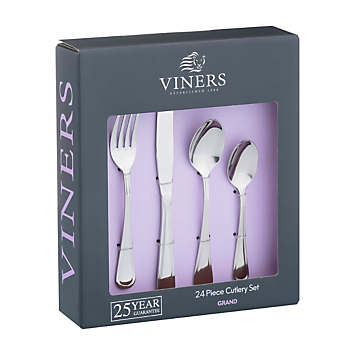 Viners Grand Stainless Steel 24 Piece Cutlery Set | Freemans