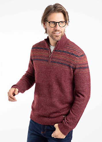 Weird Fish Larner Half Zip Fair Isle Jumper | Freemans