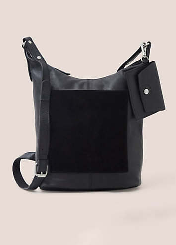 White Stuff Black Fern Leather Crossbody Bag | Freemans