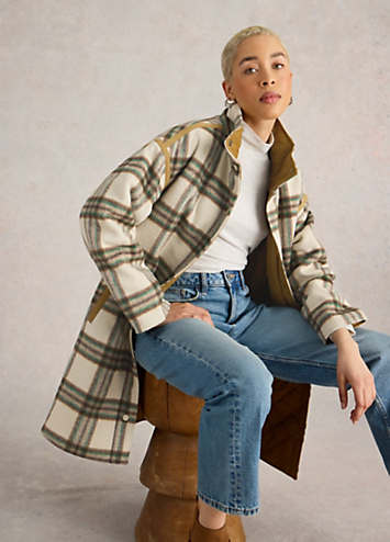 White Stuff Marlowe Reversible Check Coat | Freemans