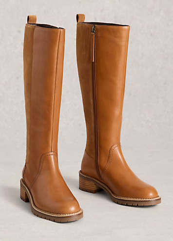 White Stuff Serena Leather Knee High Boots | Freemans