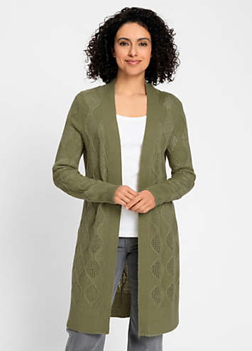 Witt Stitch Pattern Longline Cardigan | Freemans