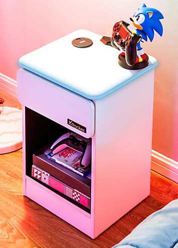 X Rocker CARBON-TEK Bedside Table with Wireless Charging and LED Lights ...