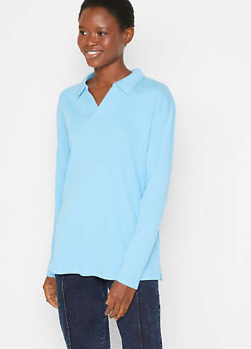 bonprix Organic Cotton Rib Polo Shirt | Freemans