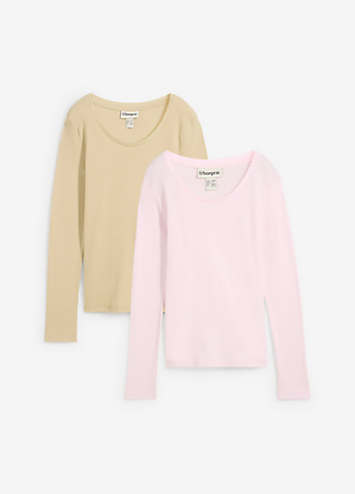 bonprix Pack of 2 Cotton Rib Tops | Freemans