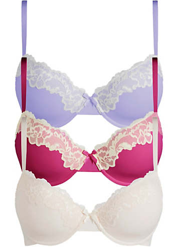 bonprix Pack of 3 Underwired Padded Bras | Freemans