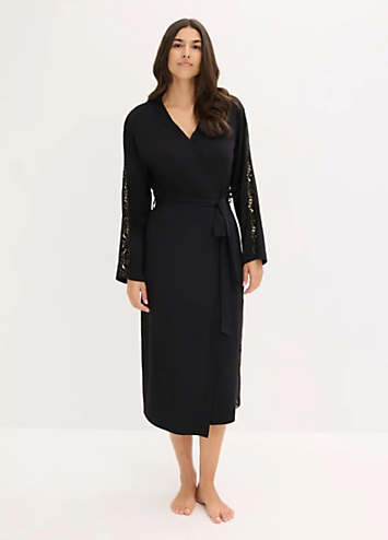 bonprix Sparkly Lace Trim Dressing Gown | Freemans