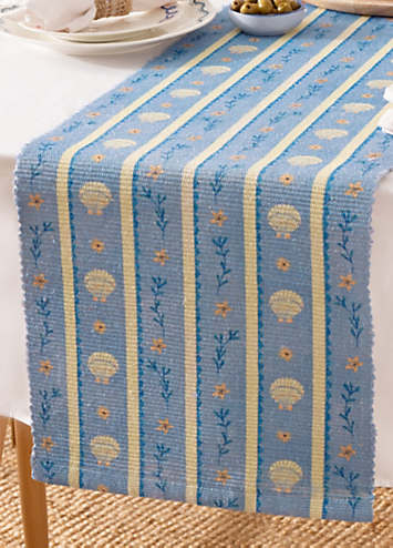 furn. Sea Shells Indoor/Outdoor Table Runner | Freemans