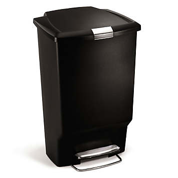 simplehuman Black Plastic 45L Rectangular Pedal Bin | Freemans