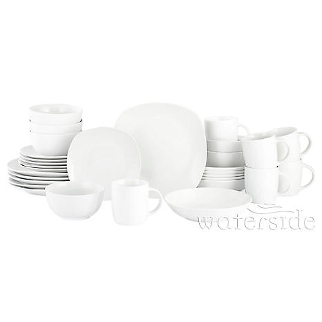30 Piece White Everyday Porcelain Dinner Set | Freemans
