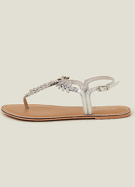 Accessorize Diamante Leaf Embellished Sandals Freemans