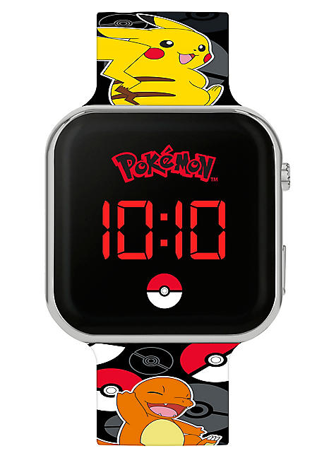 Pokemon Black LED Watch Printed Silicone Strap Freemans