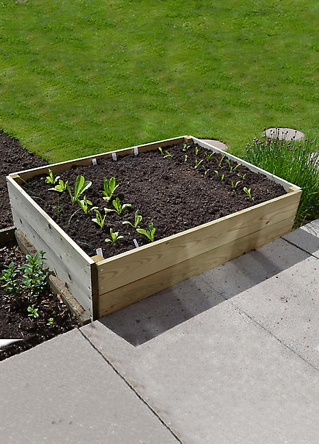 Pressure Treated Timber Rectangular Raised Planting Bed - 90 cm Sides ...