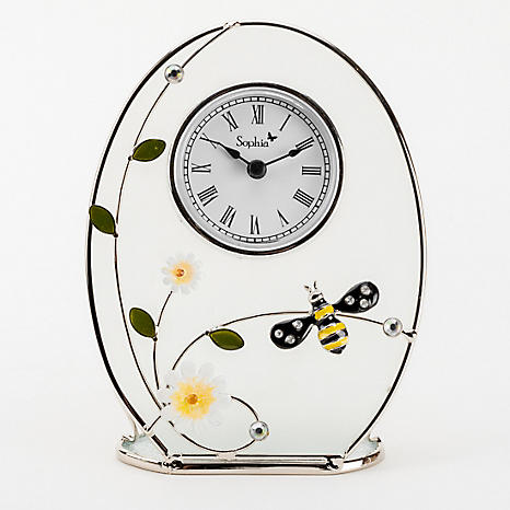 Sophia Classic Glass & Wire Bumble Bee Mantel Clock | Freemans