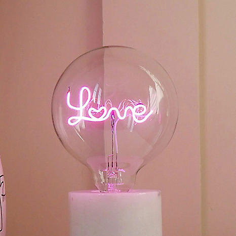 Steepletone LED Filament Text Light Bulb Pink Love | Freemans
