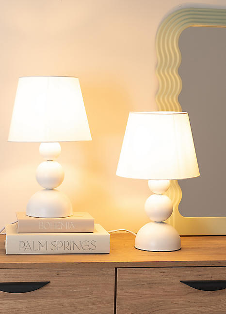 ValueLights Pair of Winnie Cream Touch Table Lamps