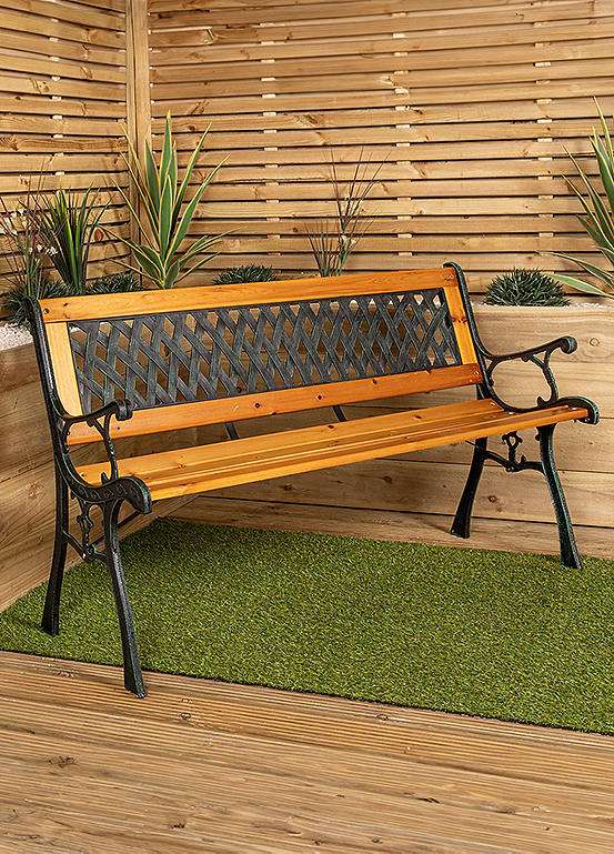 2 Seater Lattice Back Garden Bench | Freemans