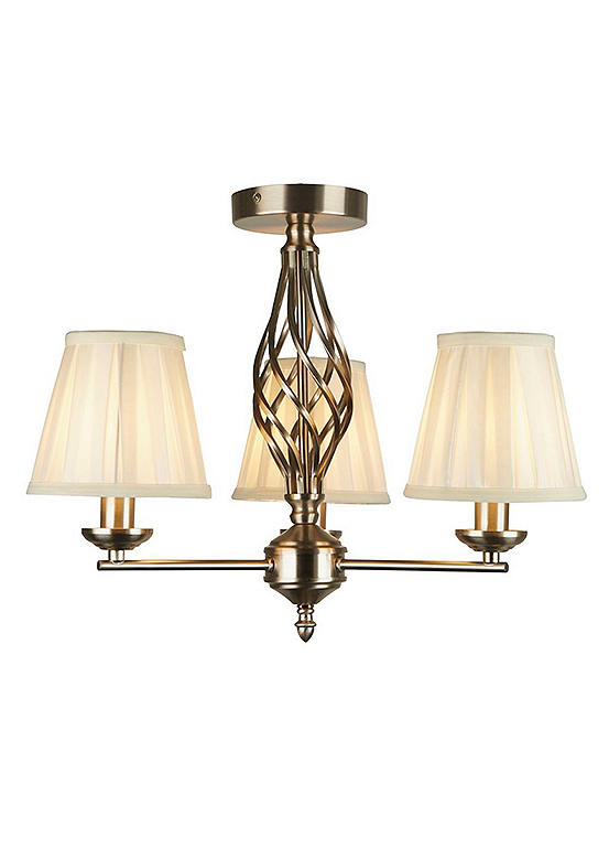 3 Light Pleated Shade Twist Ceiling Light | Freemans