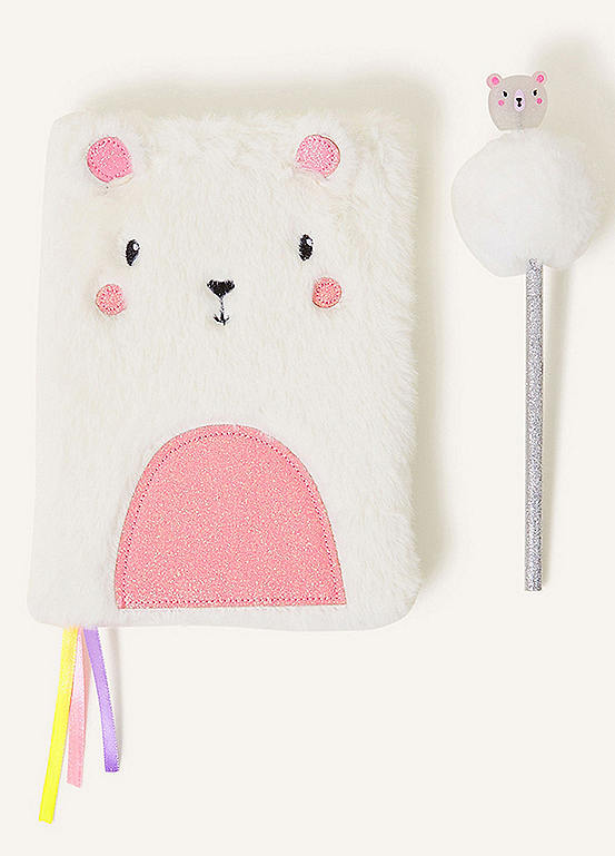 Accessorize Fluffy Bear Pencil & Notebook Set | Freemans