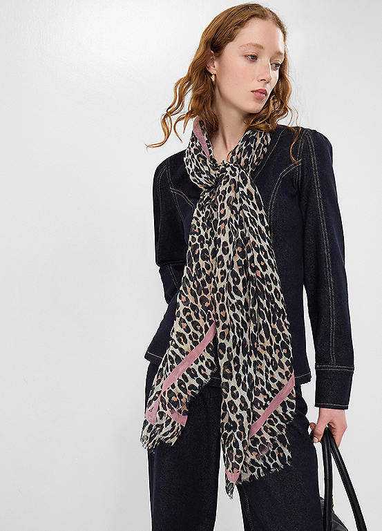 Accessorize Lightweight Leopard Print Scarf | Freemans