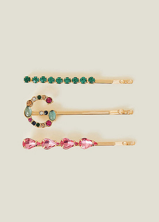 Accessorize Set of 3 Initial Hair Slides | Freemans