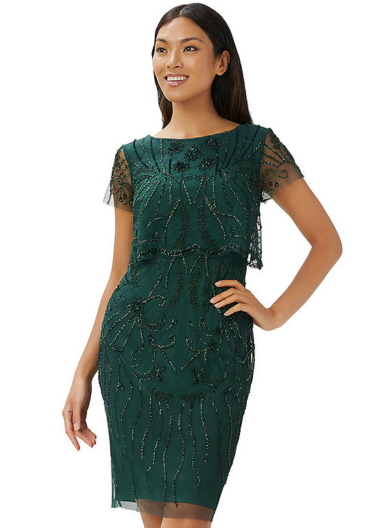 Adrianna Papell Beaded Cocktail Dress Freemans