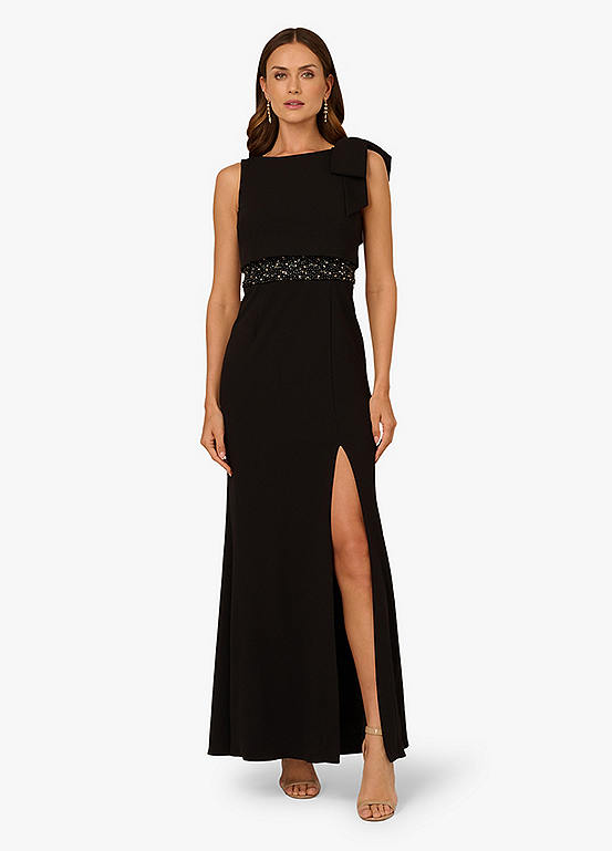 Adrianna Papell Crepe Popover Bead Gown | Freemans