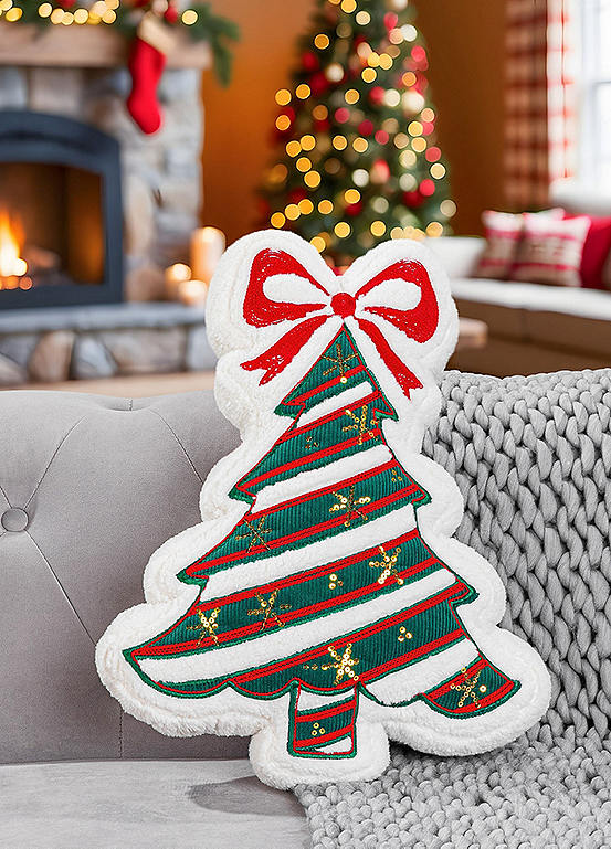 Alan Symonds Christmas Tree Shaped Cushion | Freemans