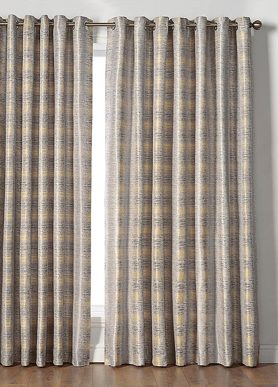 Alan Symonds Reflections Jacquard Lined Pair of Eyelet Curtains | Freemans