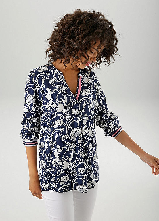 Aniston Graphic Floral Print Blouse | Freemans