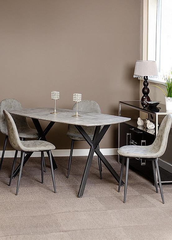 Athens Concrete Effect Dining Set | Freemans