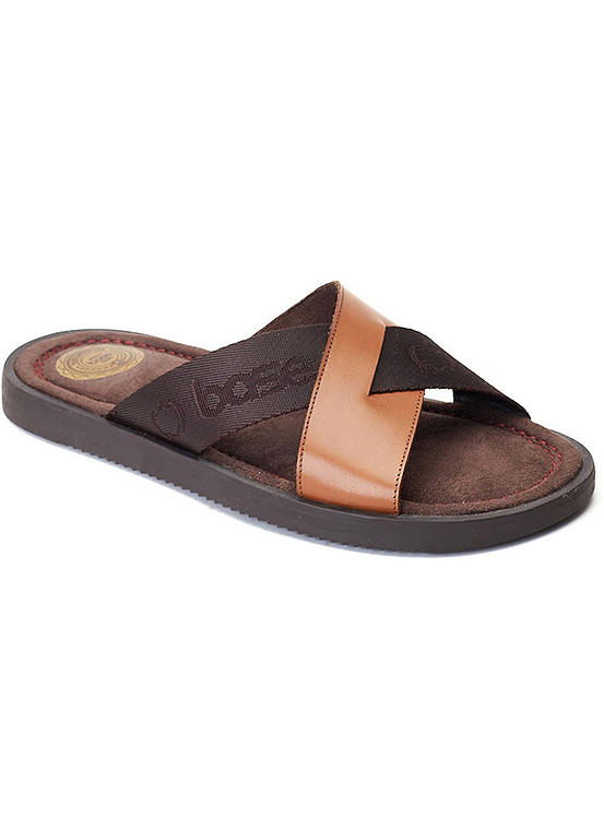 Base London Tan Webb Sliders | Freemans