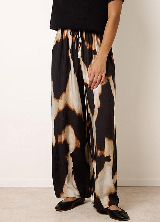Blue Vanilla Zebra Print Wide Leg Trousers | Freemans