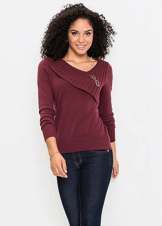 bonprix Buckle Collar Jumper | Freemans